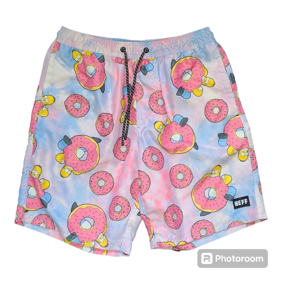 Neff | Swim | The Simpsons Homer Donuts Blue And Pink Tie Die Swim ...